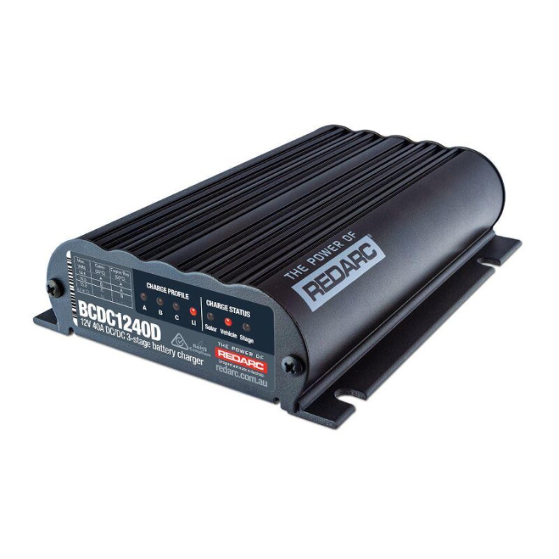 REDARC BCDC1240D, Battery Charger, DC-DC Dual Input, 12V 40A, MPPT Re